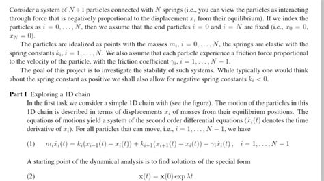 Solved Consider A System Of N Particles Connected With N Chegg