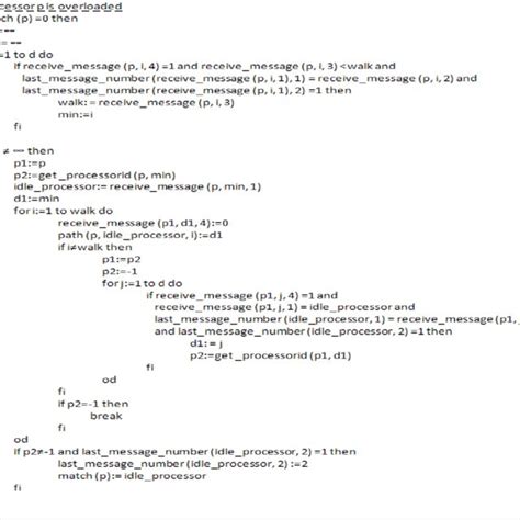 the first parts of the new load balancing algorithm pseudo code