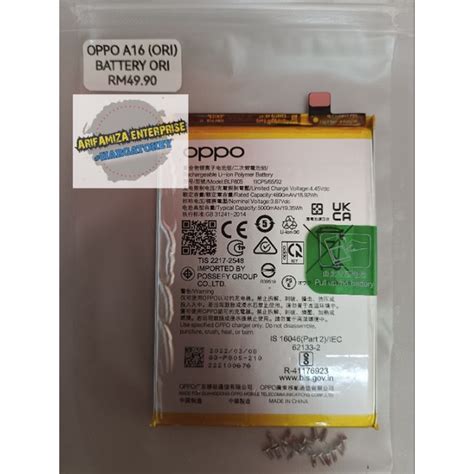 Sparepartsoppo A Battery Original Murah Kualiti Ori Shopee Malaysia
