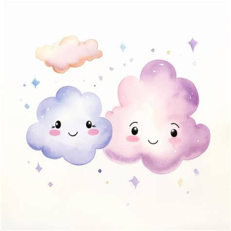 Premium Ai Image Cute Kawaii Clouds