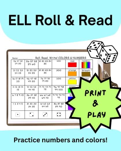 Ell Roll And Read Free Sample Colors And Numbers By Kinder With Kendall
