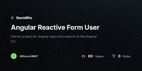 Angular Reactive Form User Stackblitz
