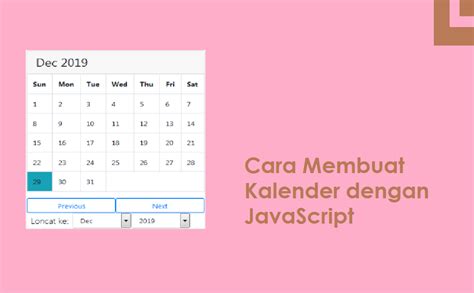 Cara Membuat Kalender Dengan Javascript Inwepo