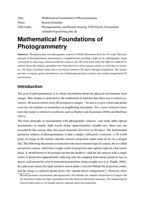 Math Of Photogrammetry Pdf Matrix Mathematics Cartesian