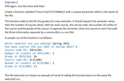 Solved Txercise 2 GPA Again But This Time With Files Chegg Com