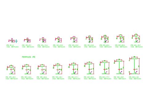 Ipe Profiles In Autocad Cad Download 7876 Kb Bibliocad
