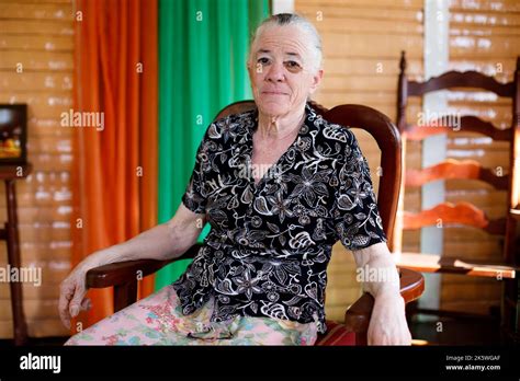 2022 10 04 Dominican Republic Anamuya Elderly Dominican Woman Stock