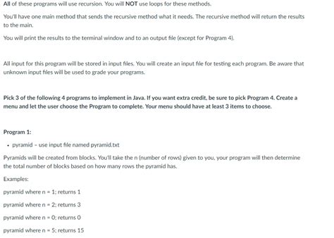 Solved All Of These Programs Will Use Recursion You Will