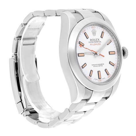Rolex Milgauss 40mm 116400 Stainless Steel Mens Watch Oyster White