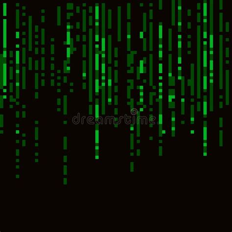 Background In A Matrix Style Falling Random Numbers Green Is Dominant Color Stock Vector