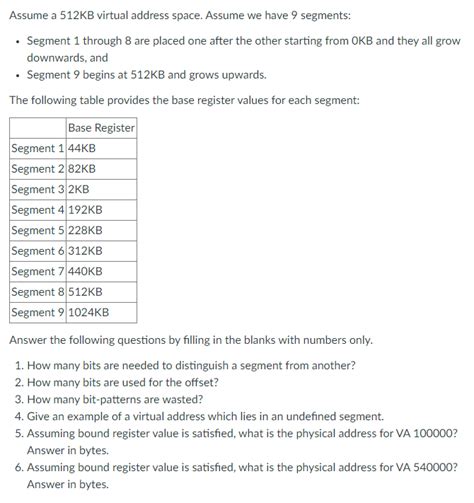 solved assume a 512kb ﻿virtual address space assume we have