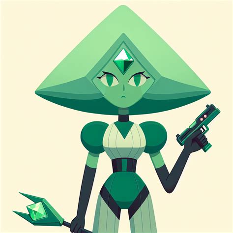 Peridot From Steven Universe Holding A Gun Blank Template Imgflip