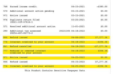 Irs Tax Transcript Code 841 Refund Cancelled Due To Direct Deposit Rejection Paper Check On