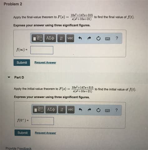 solved problem 2 part a apply the final value theorem to
