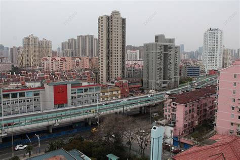 Urban High Rise Building Overpass Background Building Residential
