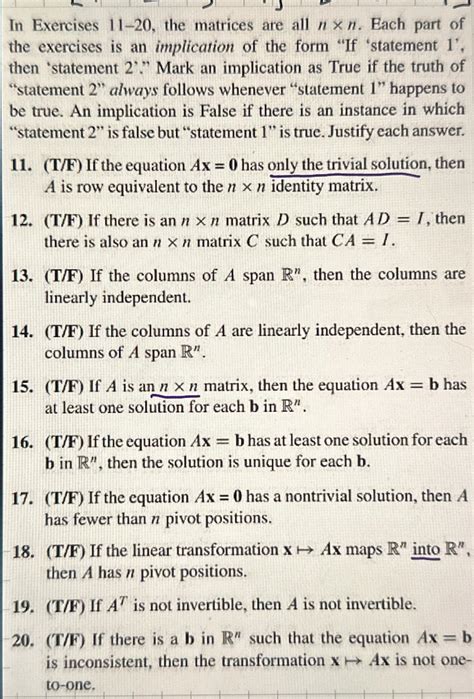 Solved In Exercises The Matrices Are All Nn Each Chegg