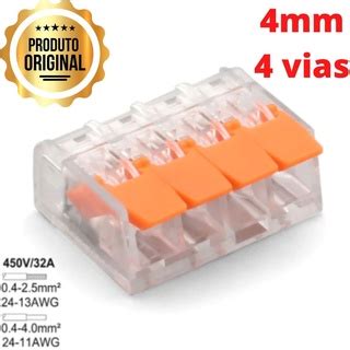 Conector elétrico 4 Fios Emenda e Derivação de 4 Cabos Elétricos PCT ...