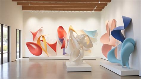 A Modern Art Installation With Abstract Forms Stock Illustration