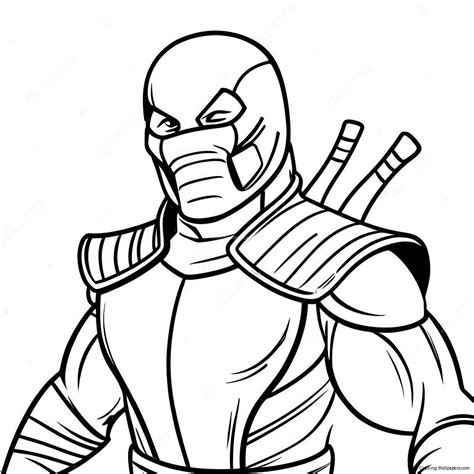 Scorpion Mortal Kombat Classic Costume Coloring Page 70675 55956