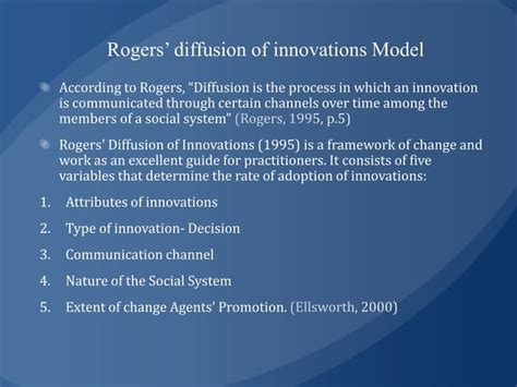 Rogers Diffusion Of Innovations Model Pptx Business Business And Finance