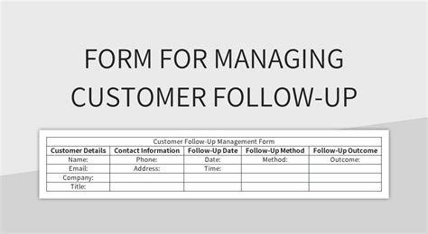 Yearly Key Customer Follow-up Form Excel Template And Google Sheets File For Free Download ...