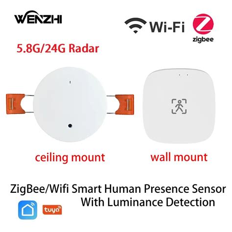 Zigbee Wifi Mmwave Human Presence Motion Sensor With Luminance Distance Detection 5 110 220v