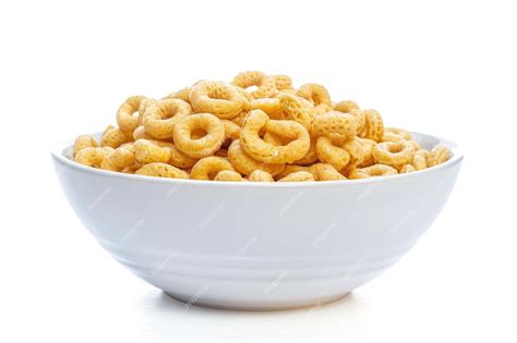 Premium Photo Honey Cheerios Breakfast Cereal In Isolated White Bowl
