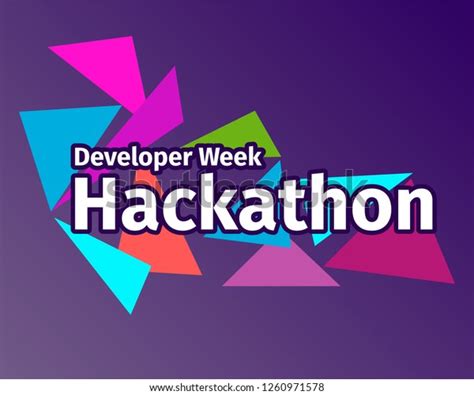 Hackathon Event Template Banner Cover Poster Logotype Abstract Purple Background