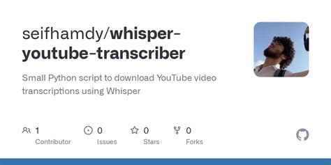 github seifhamdy whisper youtube transcriber small python script to