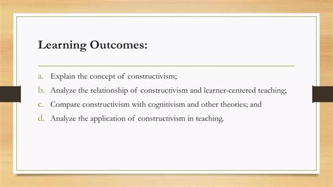 Constructivism And Learner Centered Teaching Pdf