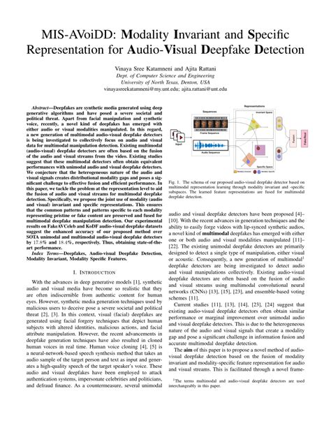 Pdf Mis Avoidd Modality Invariant And Specific Representation For Audio Visual Deepfake Detection