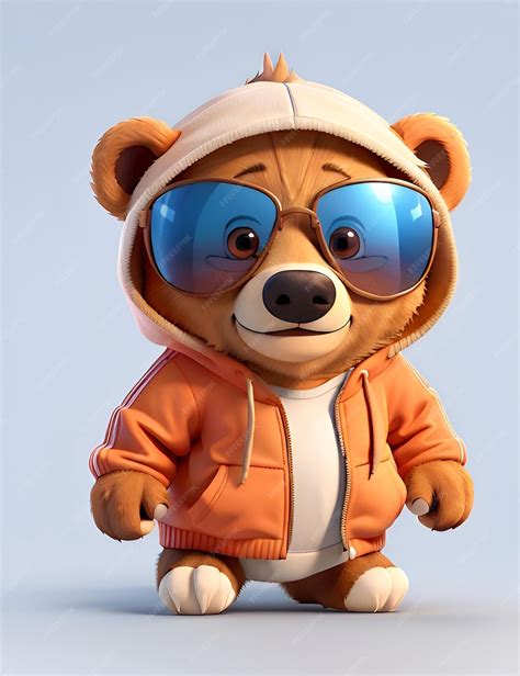 Premium Photo Cute Bear In A Jacket And Sunglasses Cool Bear Toy For