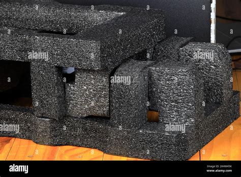 Close Up Polyethylene Foam Black Protective Sponge Expanded Polyethylene For Transportation