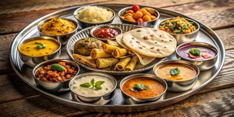 Rajasthani Food Thali Indian Food Generative By Ai Stock Illustration