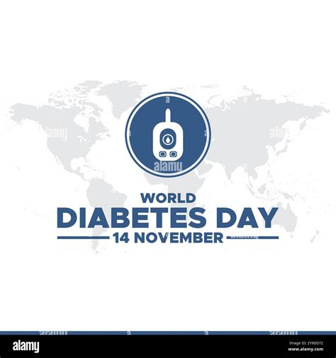 World Diabetes Day 14 November Greeting Card Stock Illustration