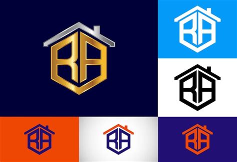 초기 모노그램 편지 Ra 로고 디자인 벡터 템플릿 Ra 편지 로고 디자인 프리미엄 벡터