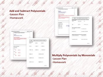 Polynomials Lesson Plan Bundle By Ashley Spencer TpT