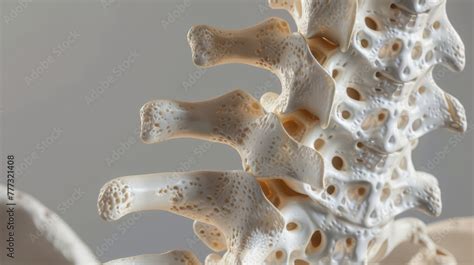 3d Model Of A Human Vertebra Showing Detailed Bone Structure And