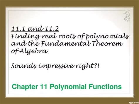 PPT Chapter 11 Polynomial Functions PowerPoint Presentation Free Download ID 2666483