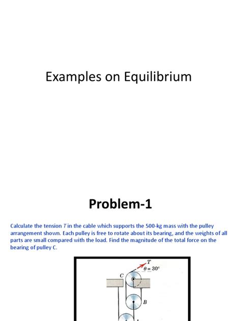 Ge201 Lecture 6 Equilibrium Examples Pdf Force Physical Quantities