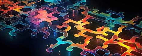 Premium Ai Image Abstract Background With Puzzle Pieces And Interconnected Pathways Panorama
