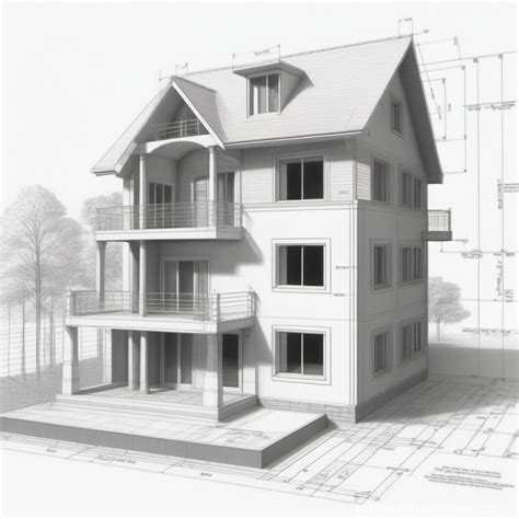 House Technical Drawing Stable Diffusion Online