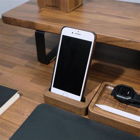 Jual Phone Stand Phone Dock Phone Stand Block American Walnut Kota Surabaya Deskmate