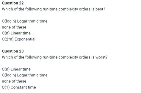 Solved Question Which Of The Following Run Time Chegg