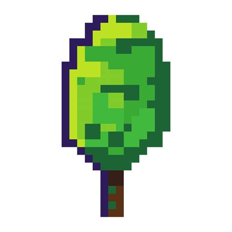 Tree Pixel Vector Illustration PNG
