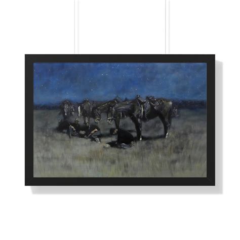 Night Halt Of The Cavalry By Frederic Remington Framed Painting Art