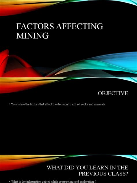 Factors Affecting Mining Updated Pdf Mining Economies