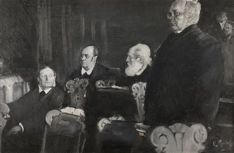 Nils Hertzberg Aksel Winge Karl Hals Og Emil Stang [olje På Lerret