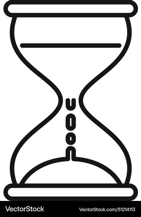 Hourglass Duration Timer Icon Outline Royalty Free Vector