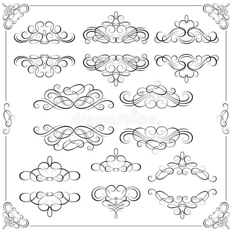 Vector Set Calligraphic Design Elements Stock Vector Illustration Of Certificate Classical
